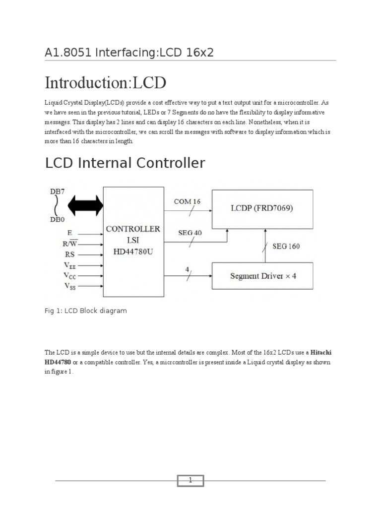 8051 Interfacing LCD 16x2 | PDF | Liquid Crystal Display | C (Programming Language)