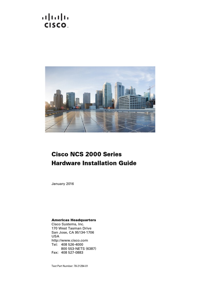 Cisco NCS 2000 Series Hardware Installation Guide | PDF ...