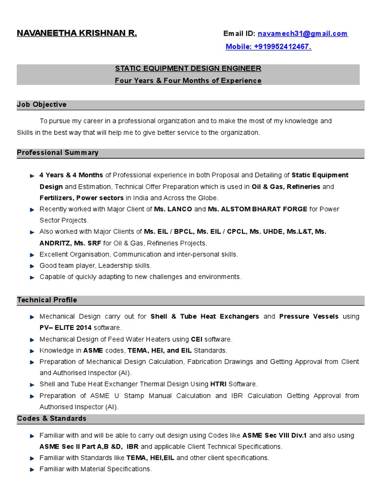 Resume | PDF | Heat Exchanger | Mechanical Engineering