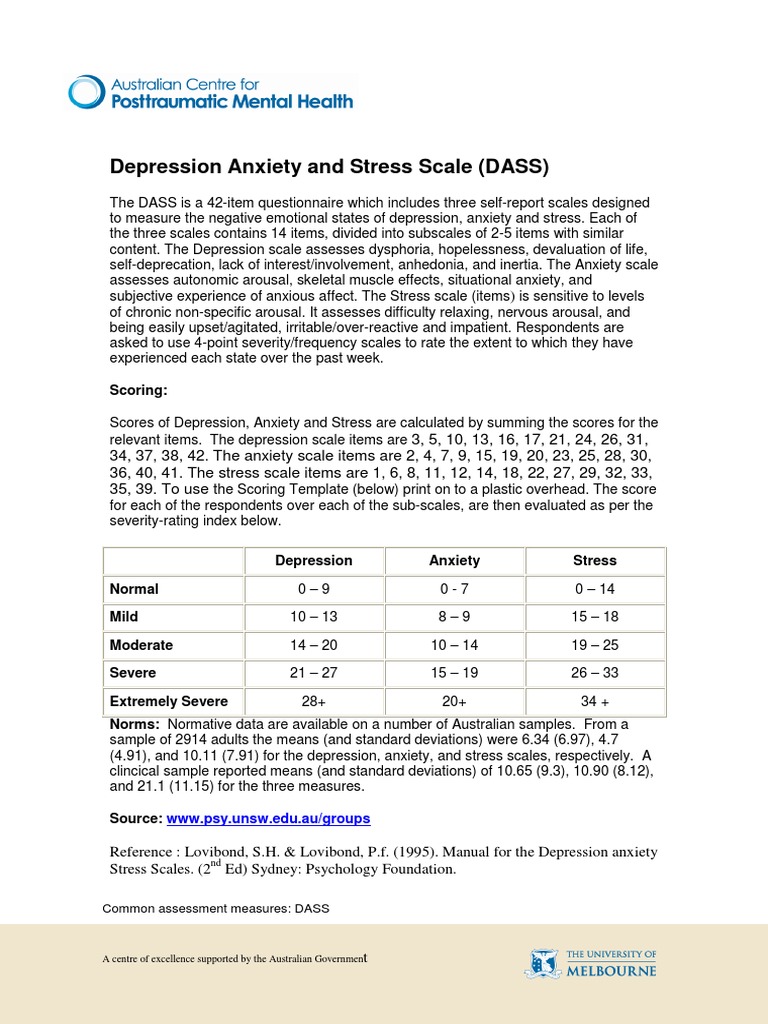 DASS Original + Norma | PDF | Depression (Mood) | Anxiety