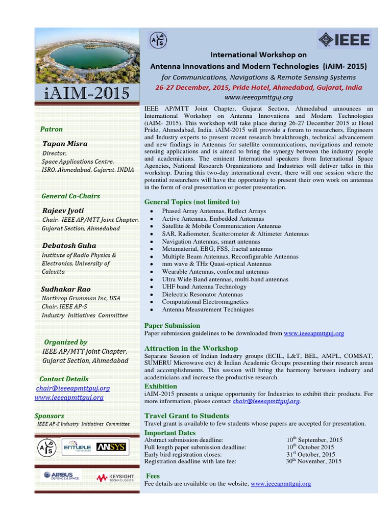 iAIM-2015: International Workshop On Antenna Innovations and Modern ...