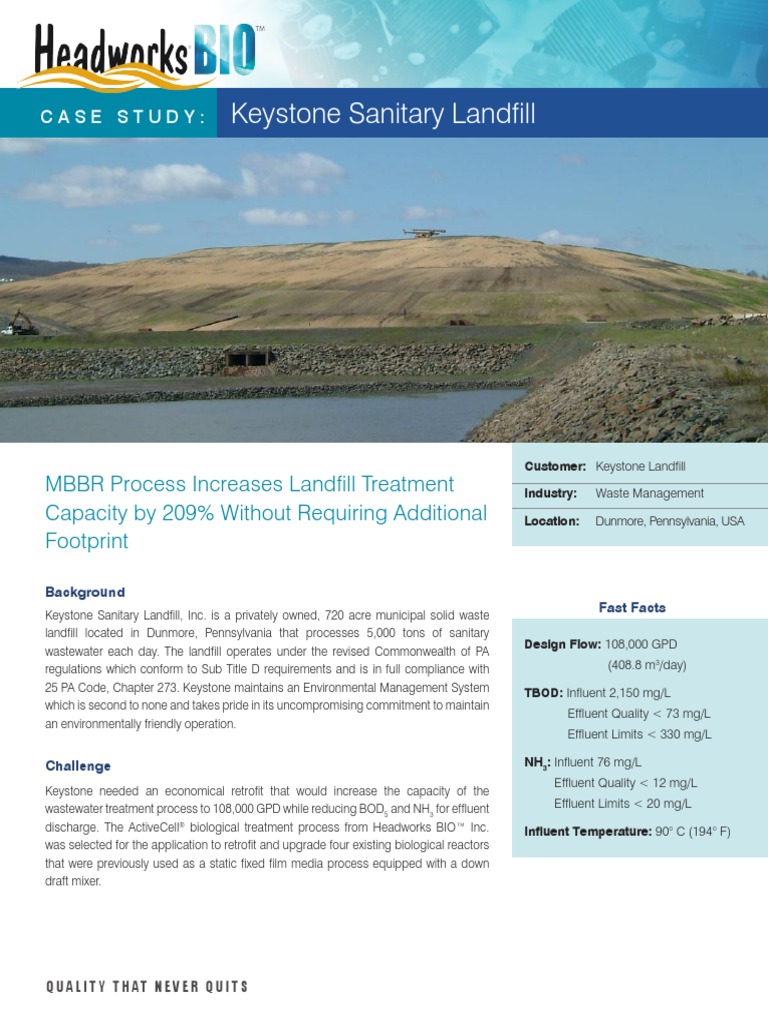 Keystone Sanitary Landfill Case Study | PDF | Sewage Treatment ...