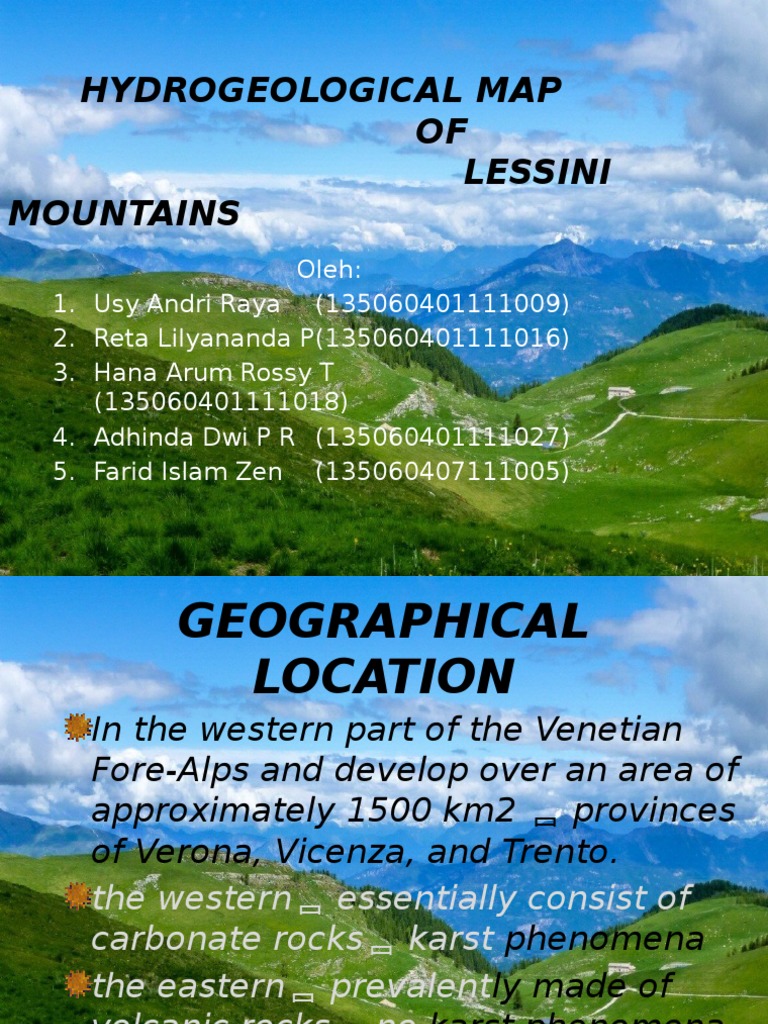 Hydrogeological Map OF Lessini Mountains | PDF | Sinkhole | Cave