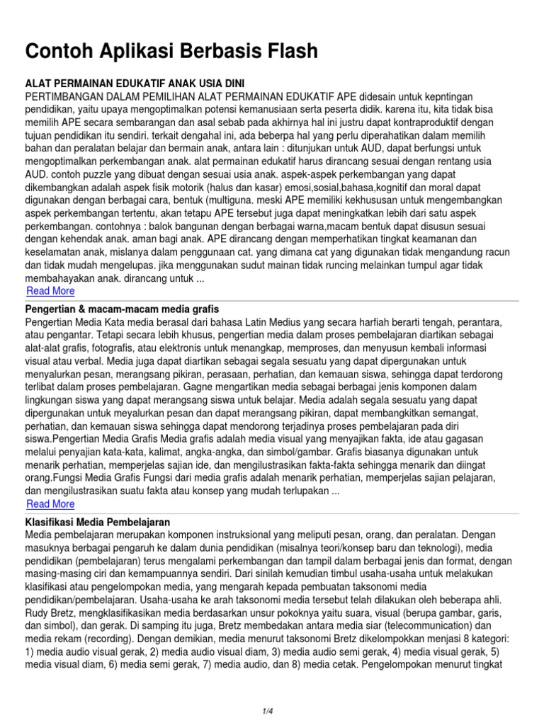 Contoh Aplikasi Berbasis Flash | PDF