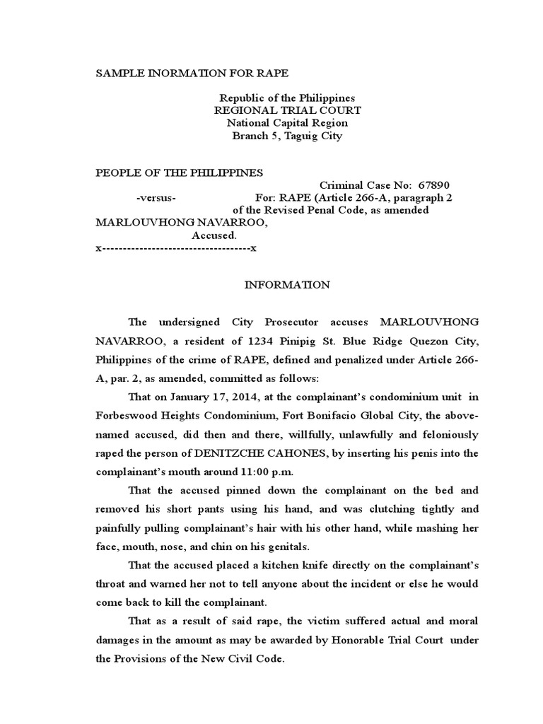 Information Rape | Rape | Prosecutor