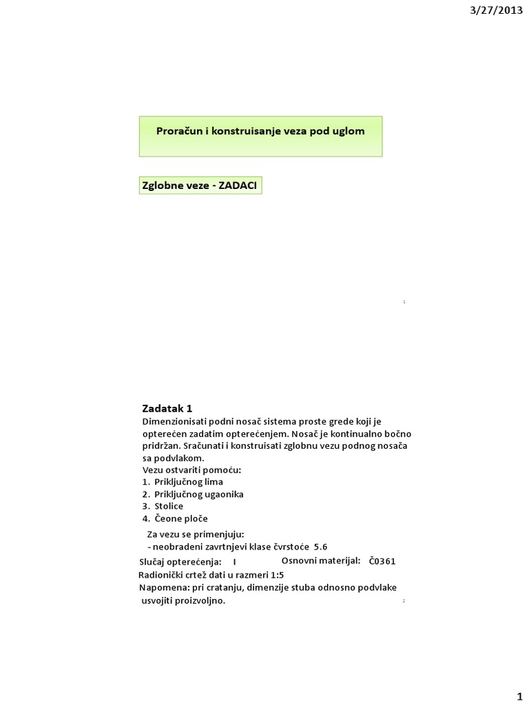 Zglobne Veze - Zadatak | PDF
