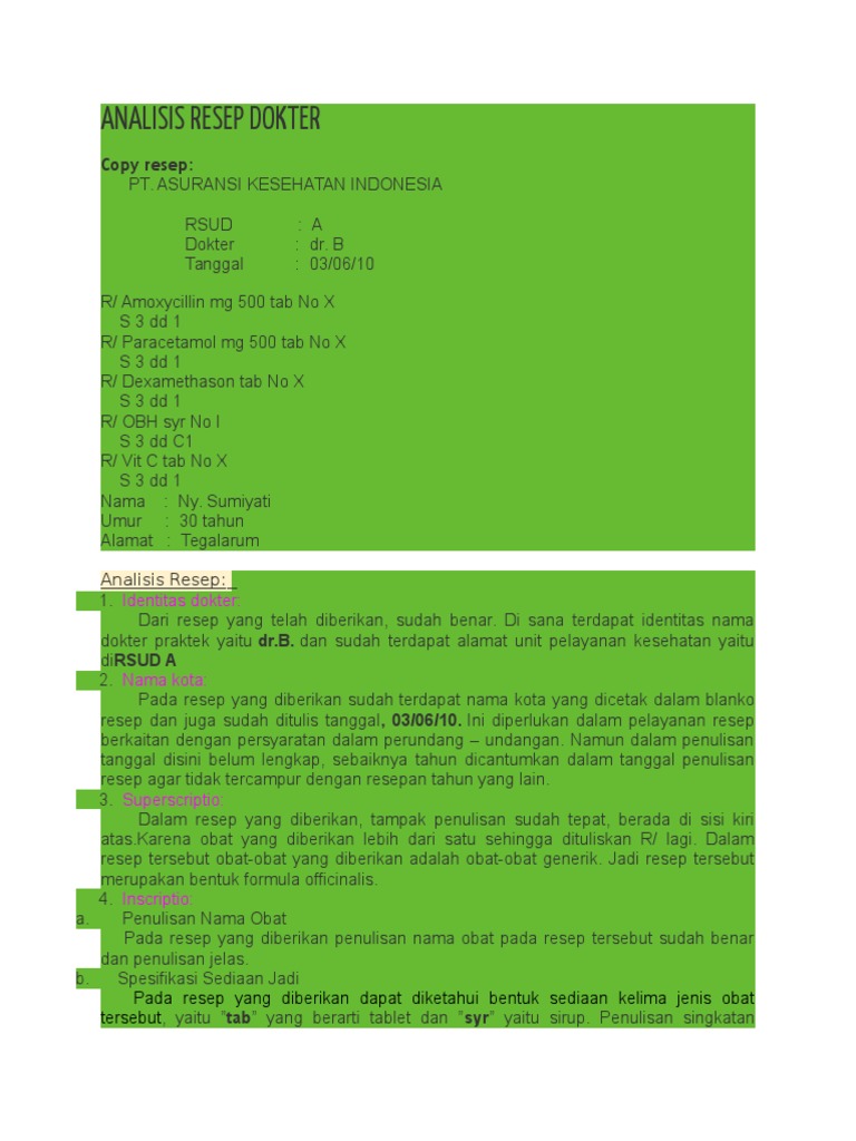 Analisis Resep Dokter | PDF