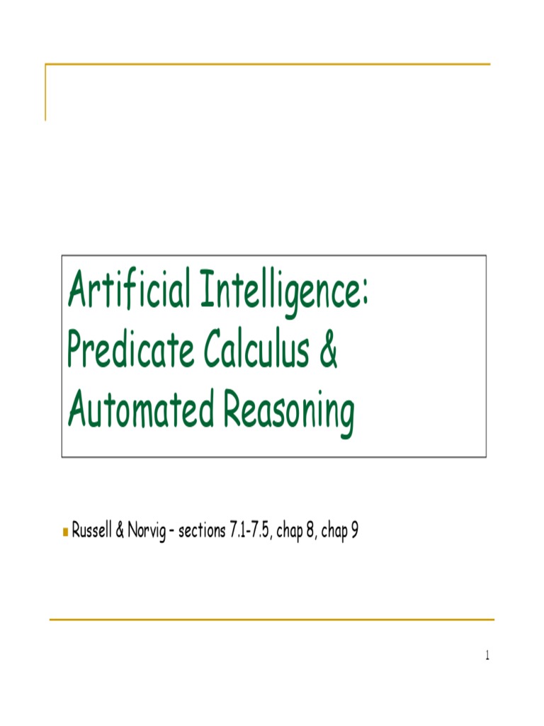COMP6721_AI_reasoning.pdf | First Order Logic | Inference