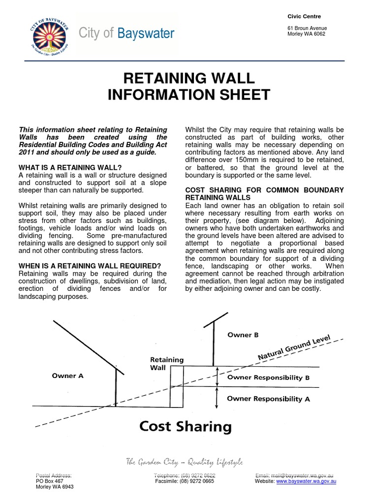 Retaining Wall Info Sheet | PDF | Business | Nature