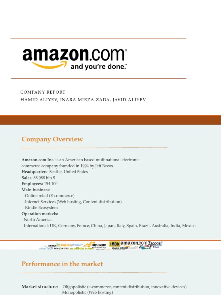 AMAZON Company Report - Presentation (Autosaved) | PDF | Amazon.Com ...