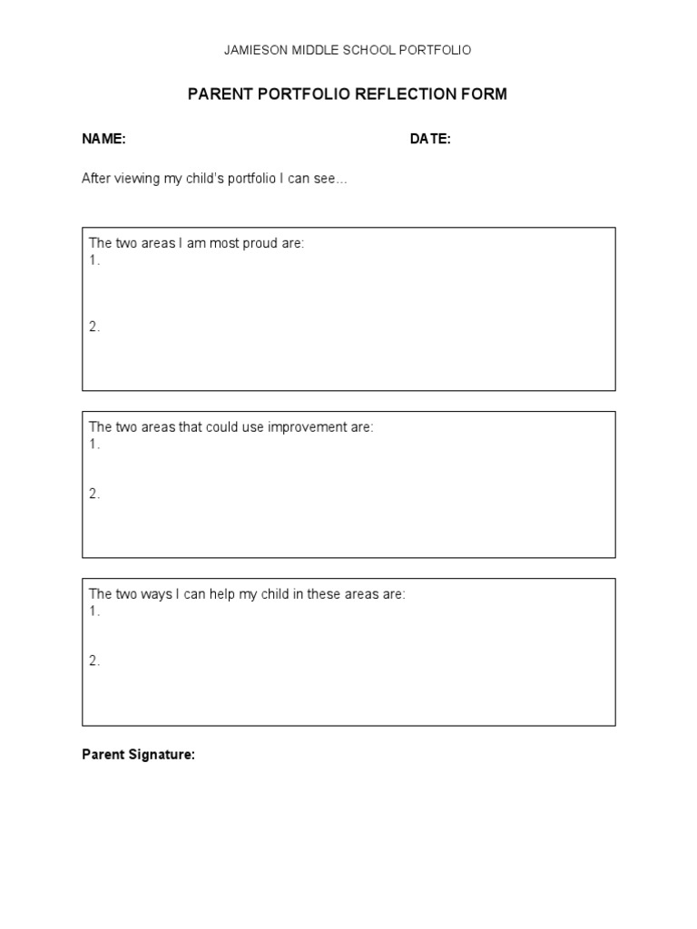 Parentreflectionform | PDF