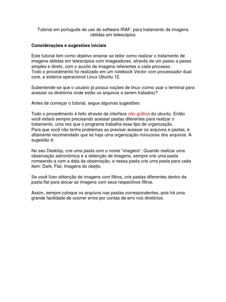 Tutorial em Português de Uso Do Software IRAF | PDF | Linux | Informática