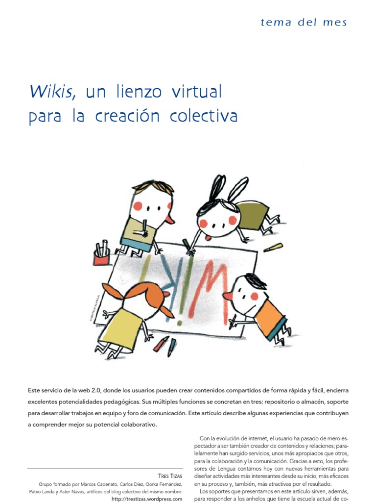 Wikis, Un Lienzo Virtual para La Creación Colectiva-Cadenato | PDF ...