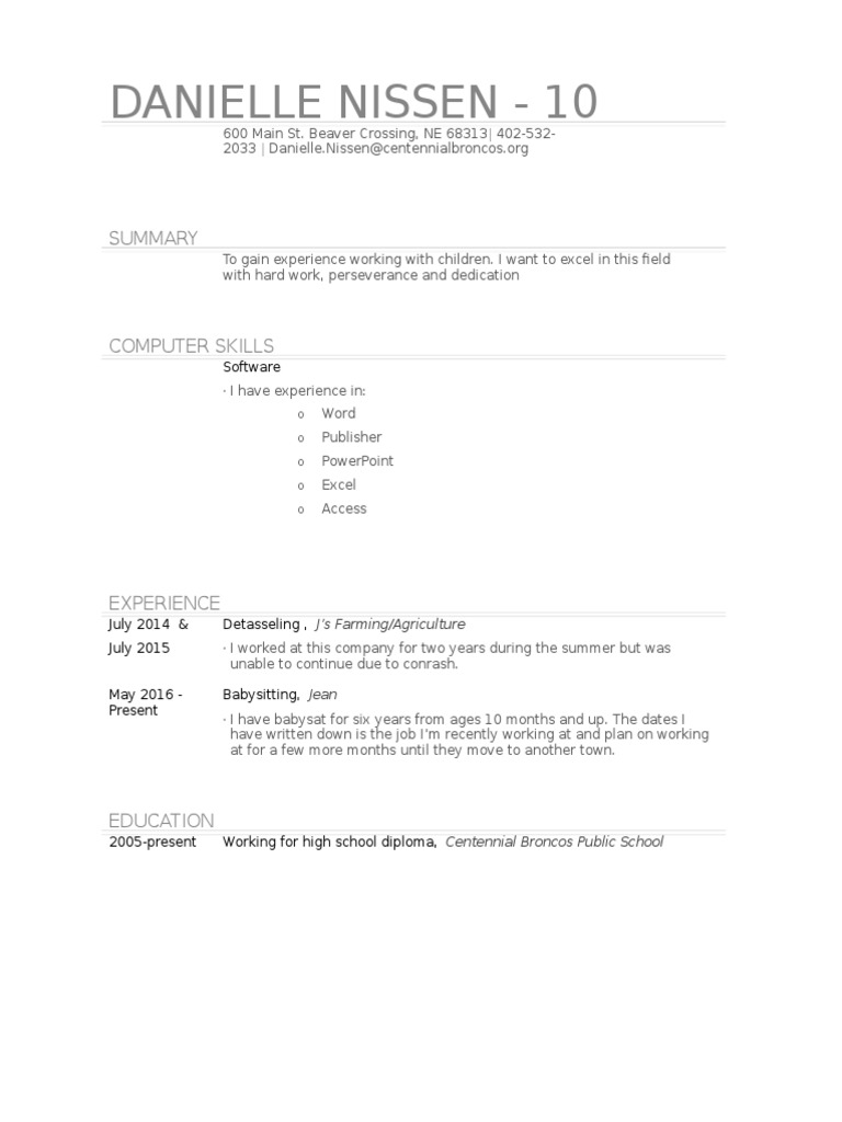 Danielle Nissen Resume | PDF | Career & Growth | Wellness