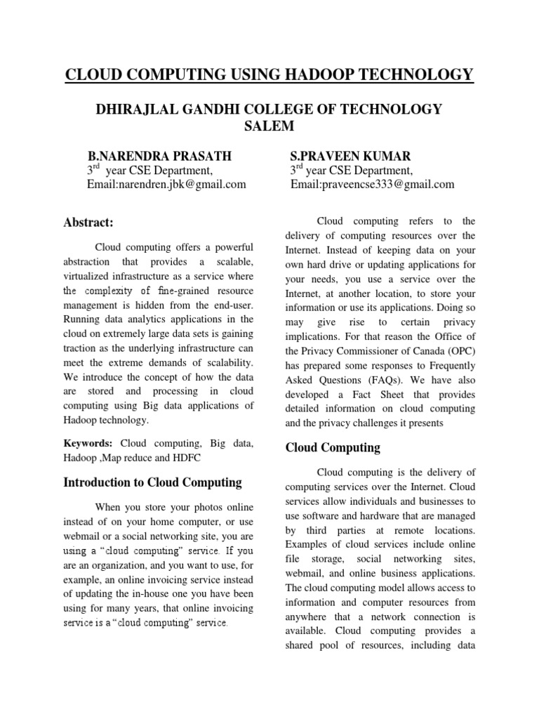 CS 05 PDF | PDF | Apache Hadoop | Cloud Computing