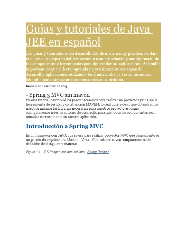 Guias y Tutoriales de Java JEE en Español | PDF | Páginas del servidor ... Guias y Tutoriales de Java JEE en Español | PDF | Páginas del servidor ...