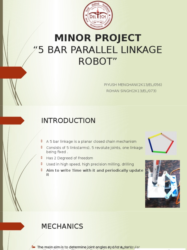 5 Bar Parallel Linkage Robot Project | PDF | Printed Circuit Board | Robot