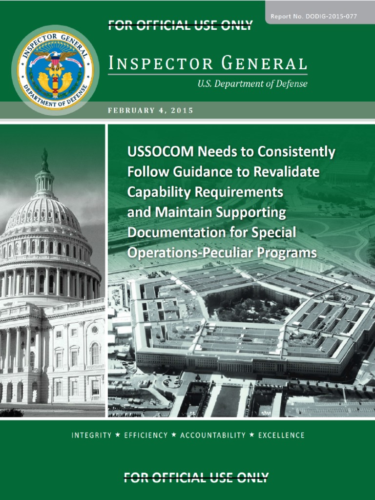 DOD OIG Repot 2015-77 - SOCOM Special Operations-Peculiar Programs ...