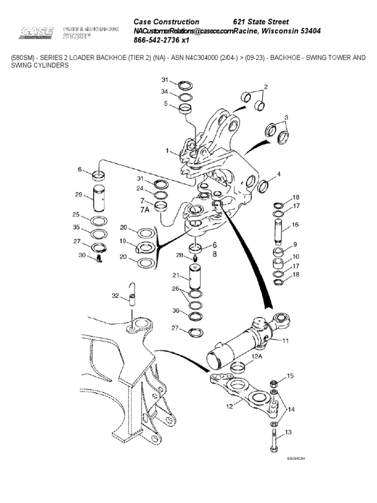 Backhoe - Swing Tower and Swing Cylinders | PDF
