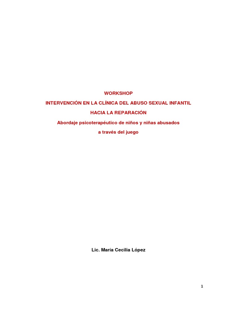 Grupo Palermo Cuadernillo Workshop1 | PDF | Trauma psicólogico | Abuso sexual