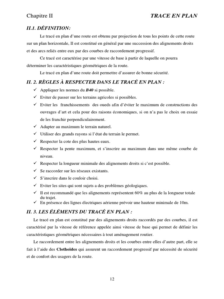 Tracé en Plan de Route: Définition et Règles | PDF | Plan (Géométrie ...