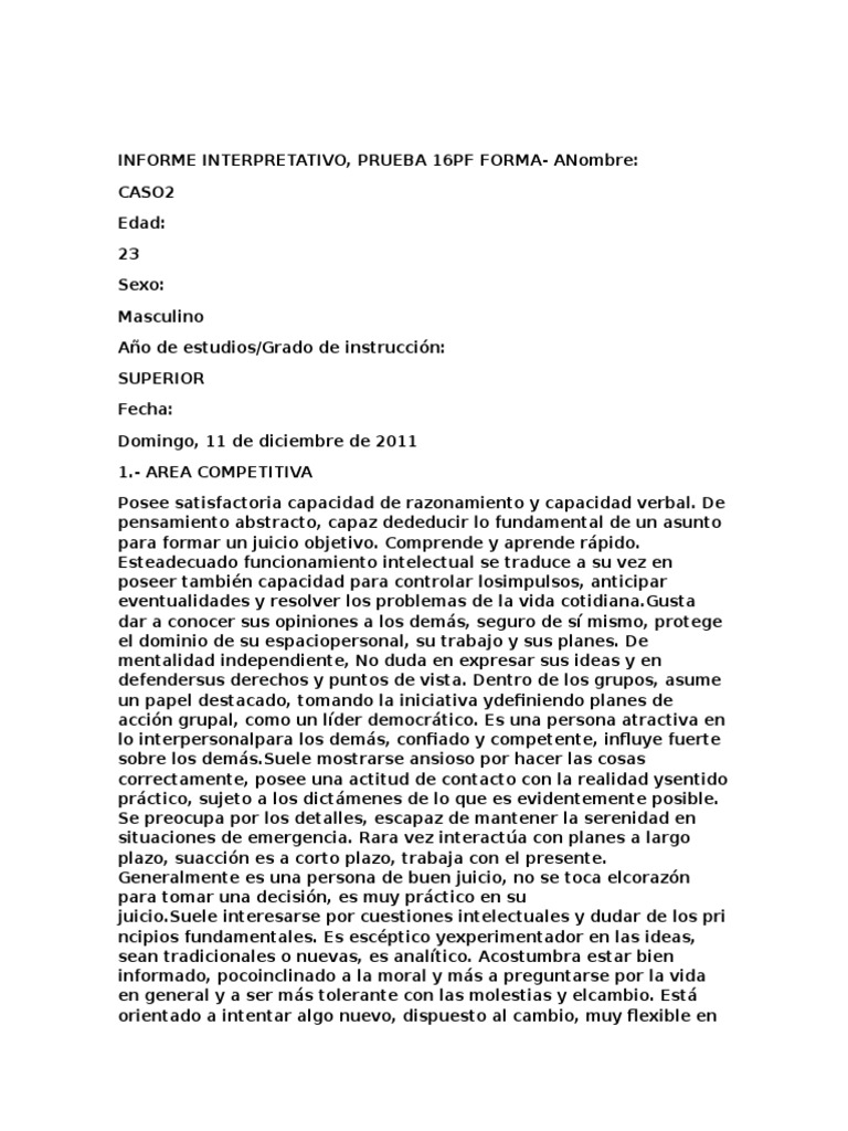 Informe Interpretativo | PDF | Liderazgo | Moralidad