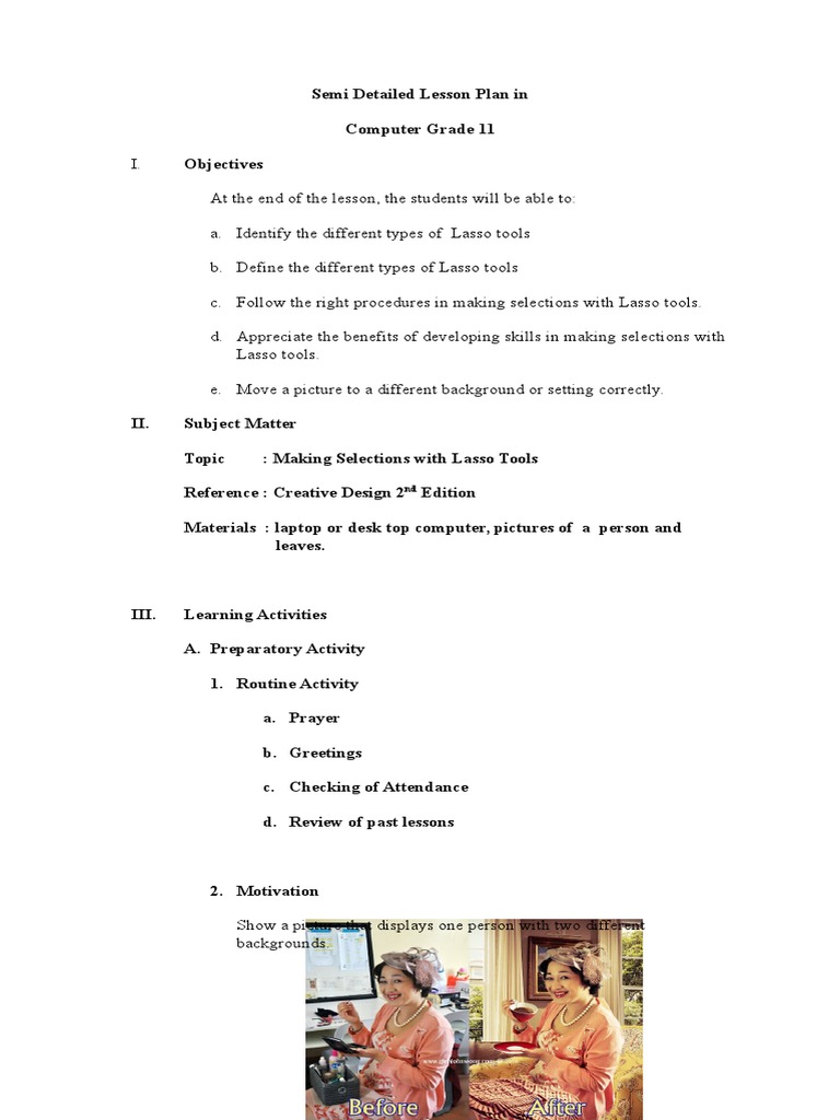 Making Selections With Marquee Tools | PDF | Lesson Plan | Adobe Photoshop