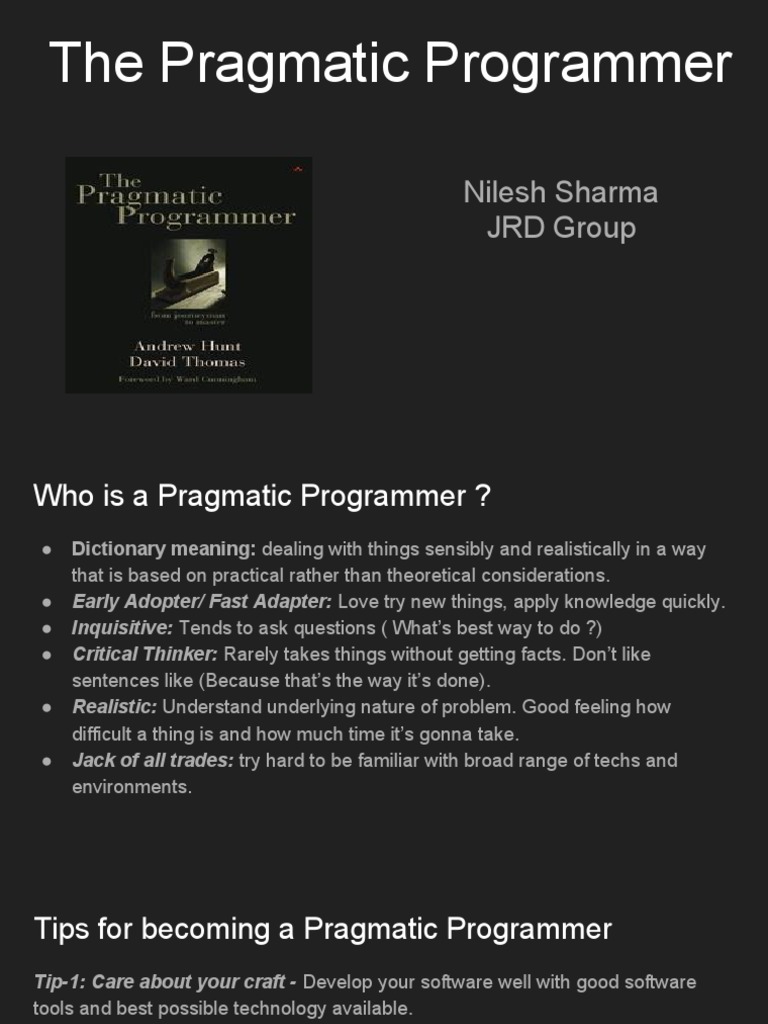The Pragmatic Programmer | PDF
