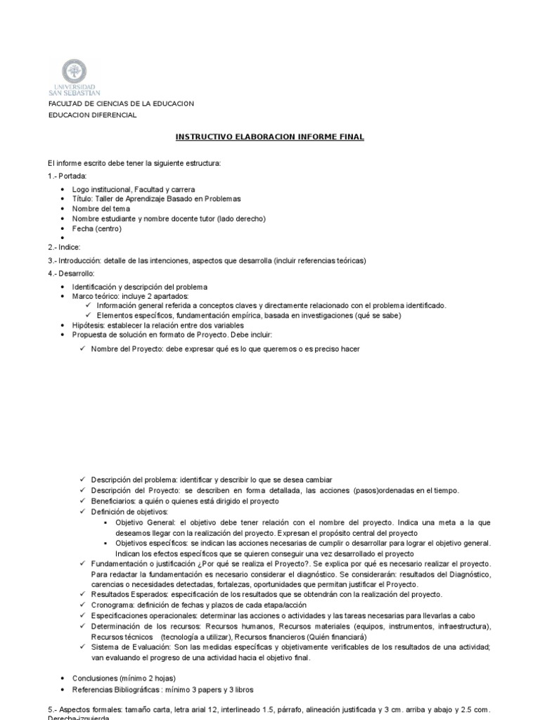 Instructivo y Evaluacion Informe ABP (Todas PP) | PDF | Evidencia | Teoría