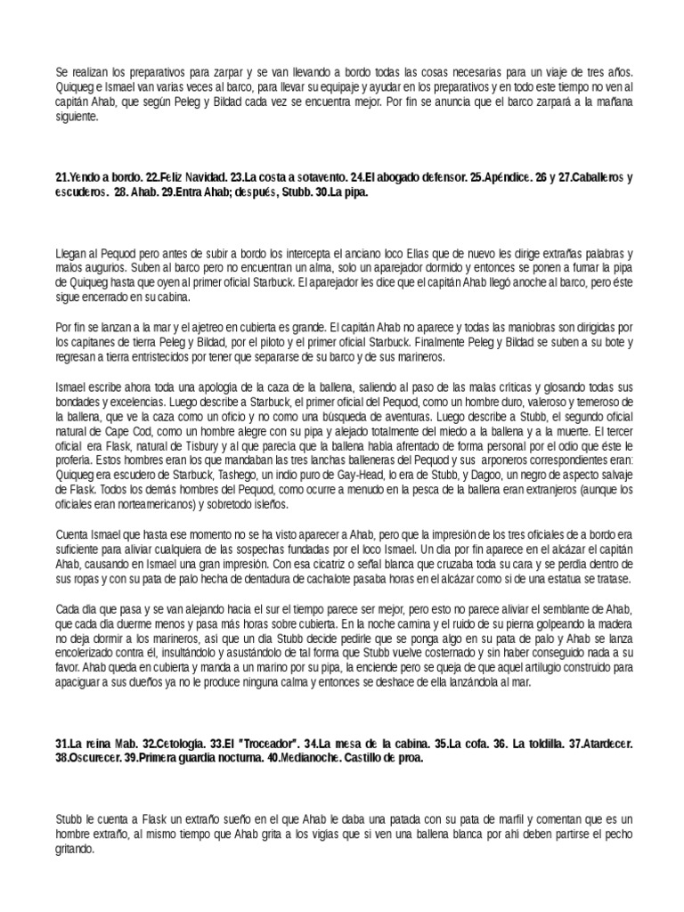 Resumen Moby Dick | PDF | Moby Dick | Barcos