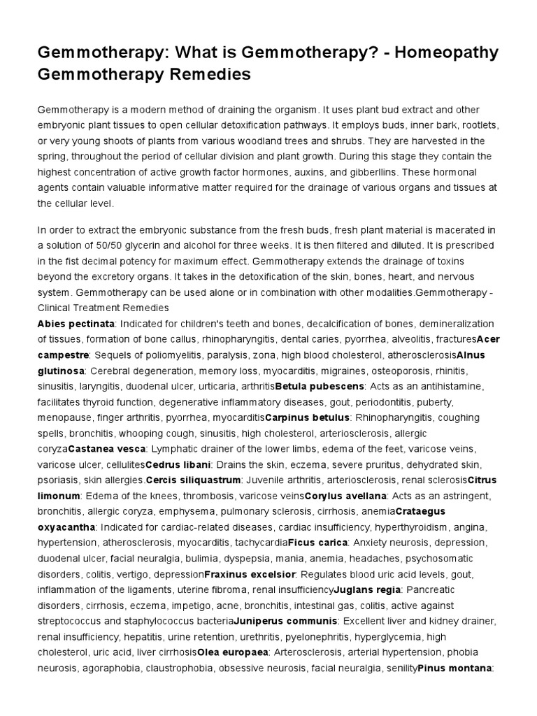 Gemmotherapy - What Is Gemmotherapy - Homeopathy Gemmotherapy Remedies ...