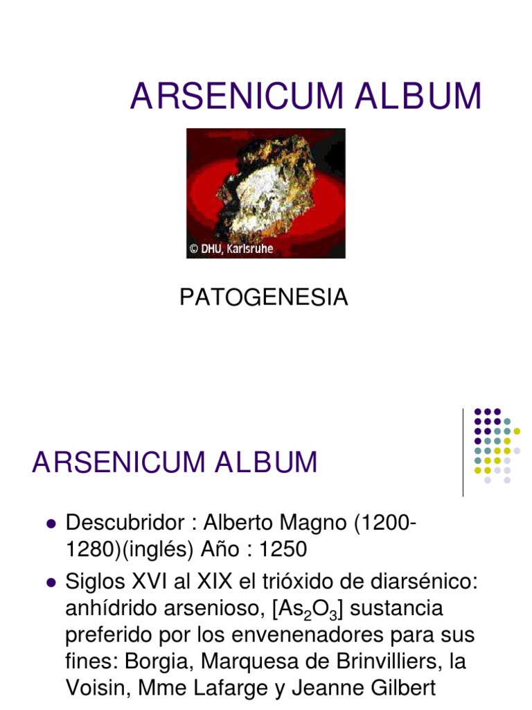 Arsenicum Album PDF | PDF | Arsénico | Especialidades Medicas