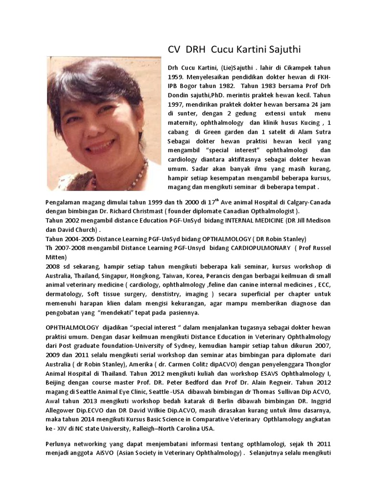 CV DRH Cucu Kartini Sajuthi | PDF | Pengembangan Diri