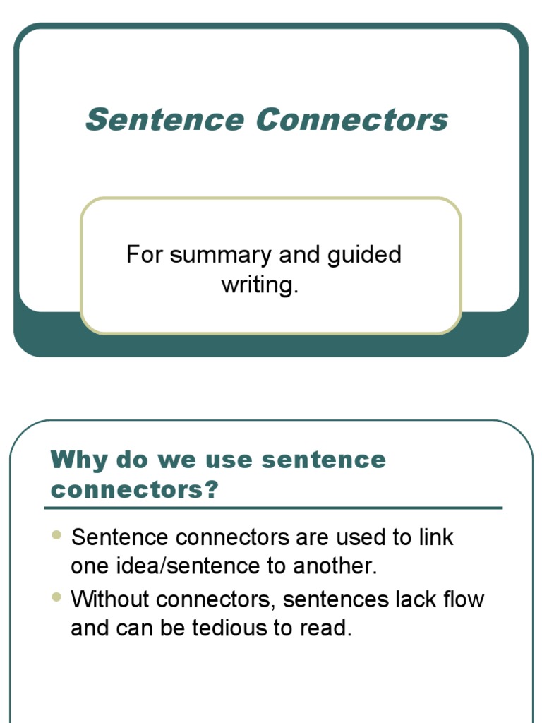 Sentence Connectors Notes1 | PDF