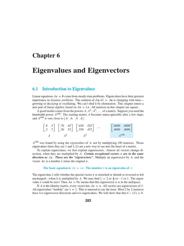 Eigenvalues and Eigenvectors | PDF | Eigenvalues And Eigenvectors | Matrix (Mathematics)