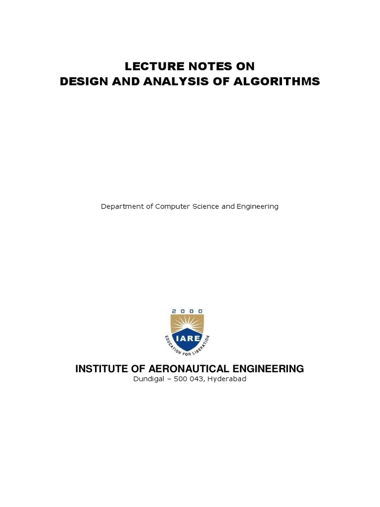 DAA Notes | PDF | Time Complexity | Computational Complexity Theory
