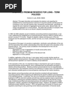 Unexpired Risk Reserve in Non-Life Insurance | PDF | Insurance | Actuary