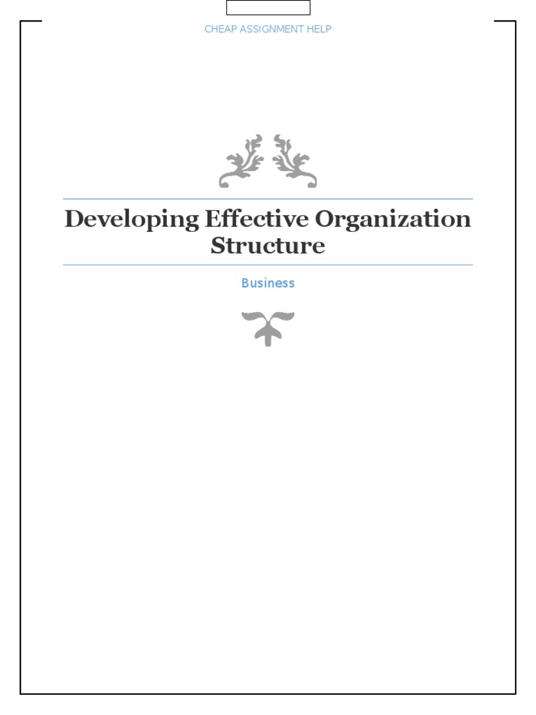 Developing Effective Organization Structure | PDF | Organizational ...
