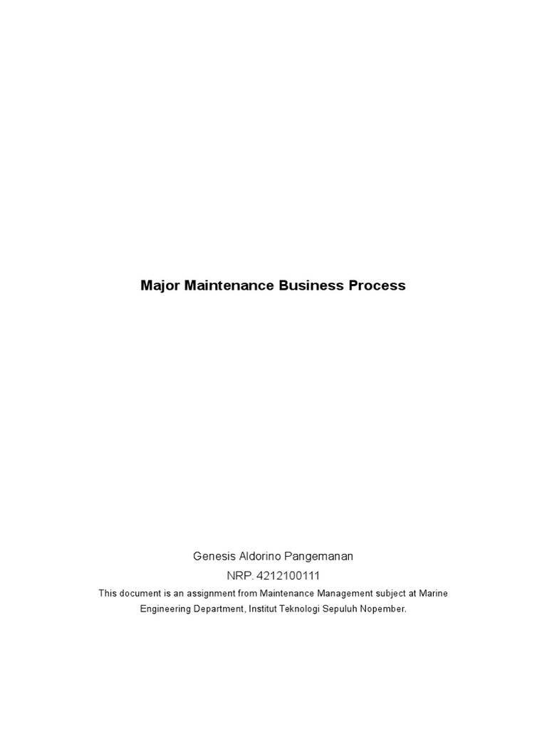 Major Business Process | PDF | Maintenance | Business Process