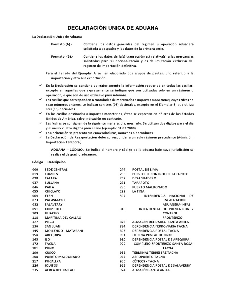 Llenado de Declaración Única de Aduana | PDF | aduana | El comercio internacional