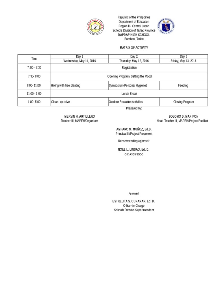 Dapdap High School: Oic-Asds/Sgod | PDF | Schools | Further Education