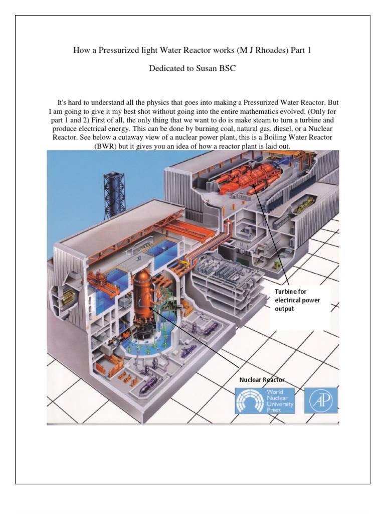 How A Pressurized Water Reactor Works | PDF | Nuclear Fuel | Nuclear ...