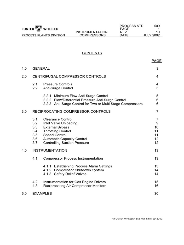 Compressor Instrumentation PDF | PDF | Gas Compressor | Internal ...