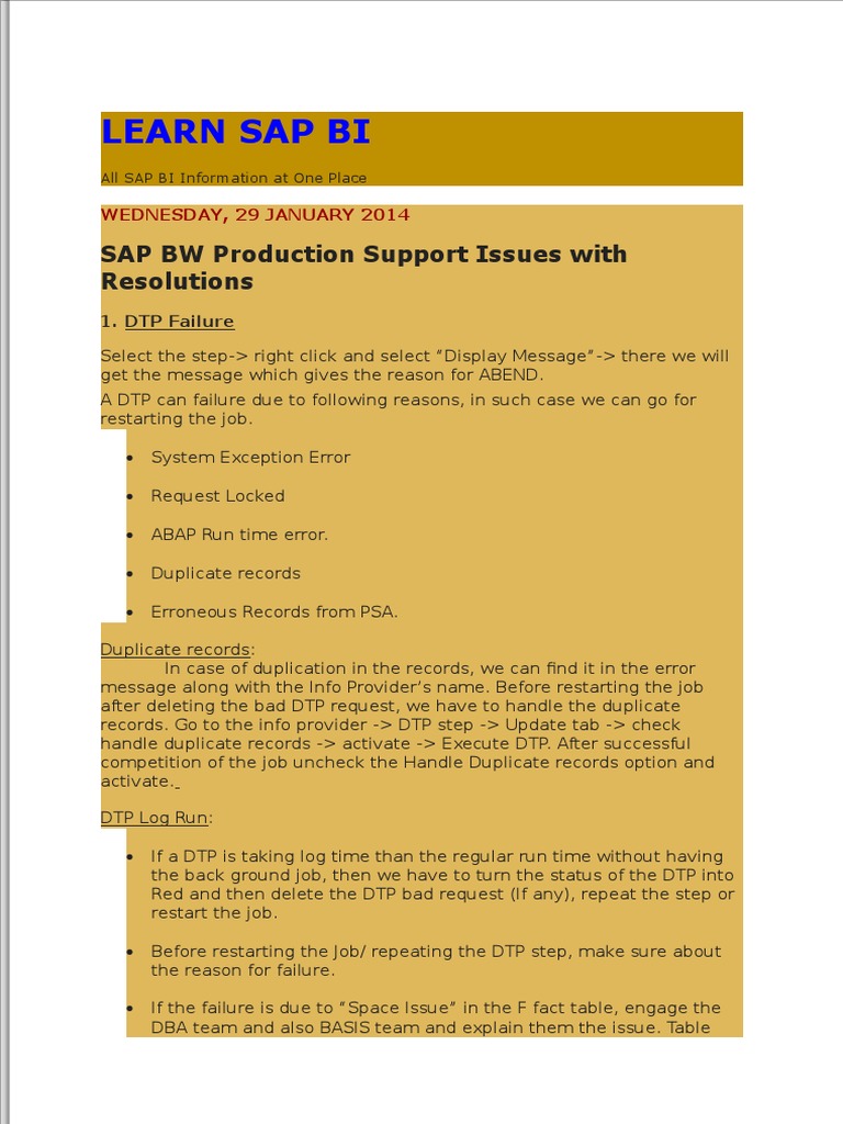 Troubleshooting Common SAP BW Issues: A Guide to Resolving SAP BW ...