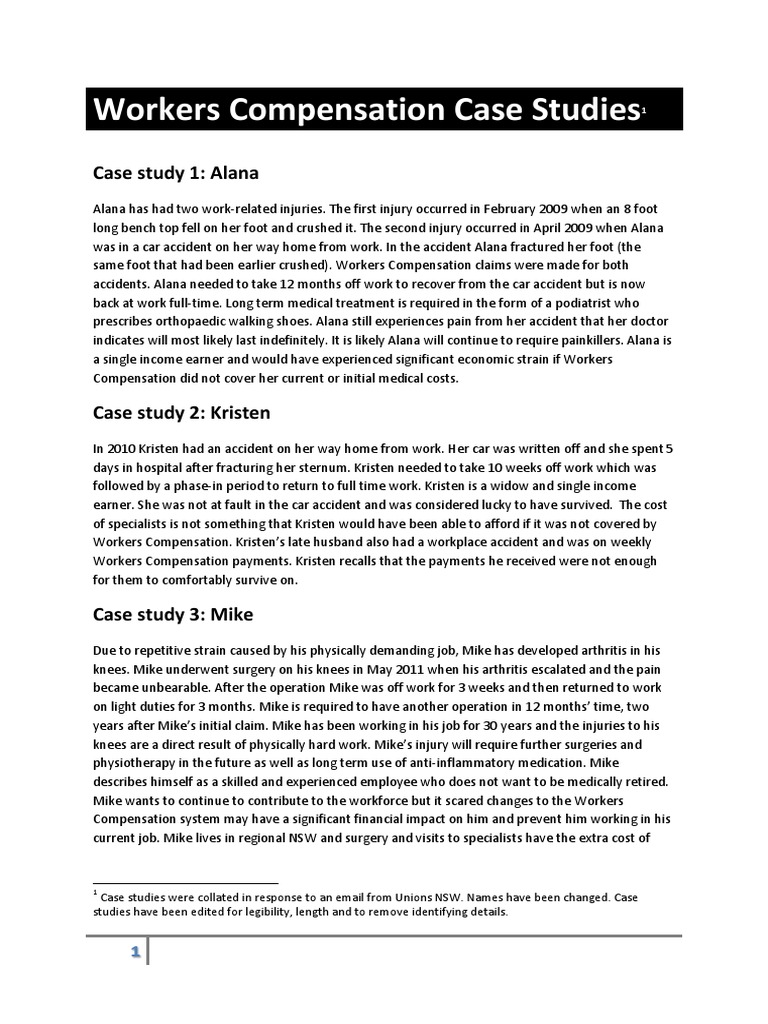 Case Studies Compensation | PDF | Workers' Compensation | Traffic Collision