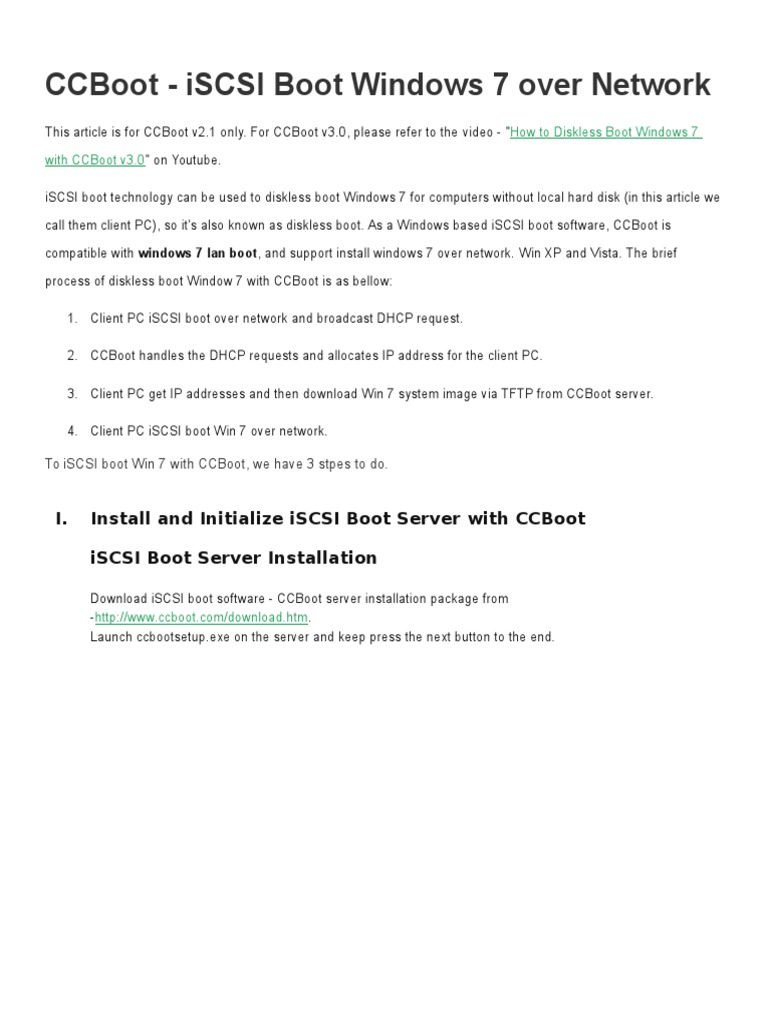Ccboot - Iscsi Boot Windows 7 Over Network | PDF | Solid State Drive ...