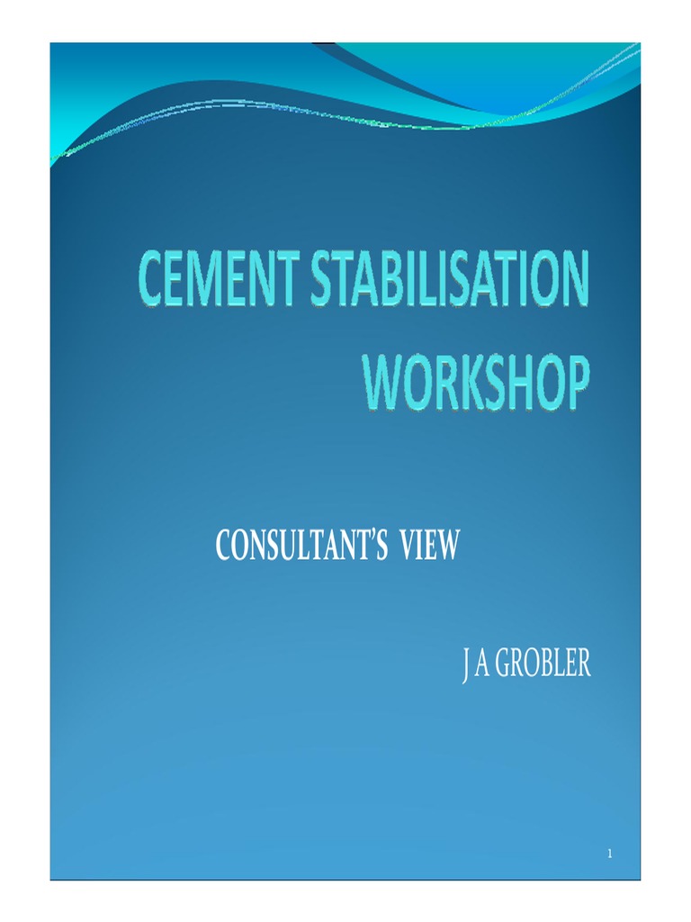 Cement Stabilisation | PDF | Road Surface | Road