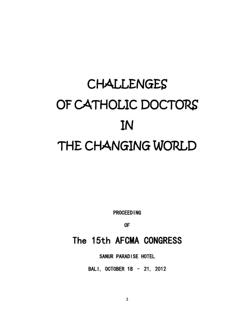 Catholic Doctors' Challenges Today | PDF | Medical Ethics | Medicine