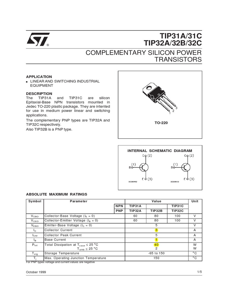 TIP31C-datasheet | Bipolar Junction Transistor | Semiconductor Devices