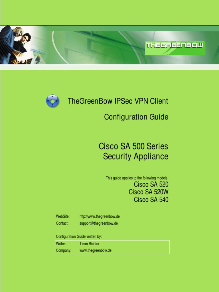 Cisco SA 500 VPN Security Appliance & GreenBow IPSec VPN Client Software Configuration (English ...